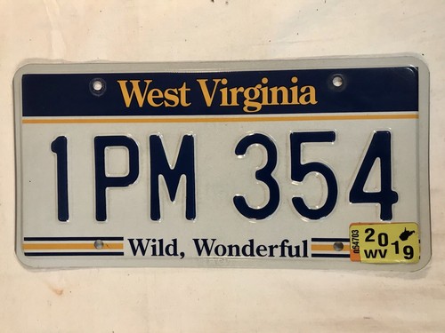 WEST VIRGINIA 2017 WV License Plate 1PM 354 ~ Wild Wonderful ~ Nice! | eBay