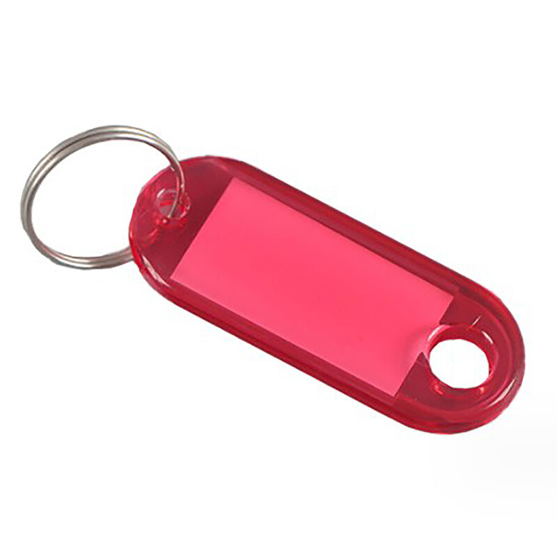 10pcs Crystal Clear Plastic Key Tag With Split Ring Label Double Sided ...