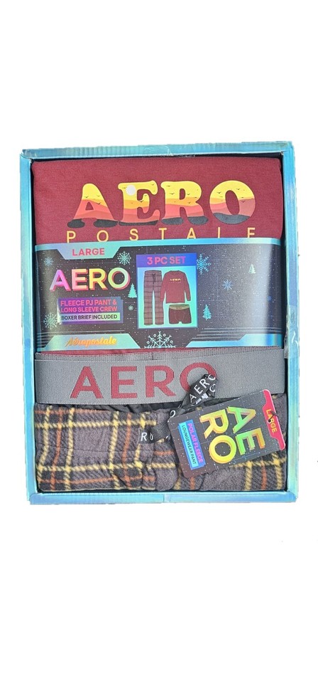 Men's Pajamas Aeropostale Sleepwear Loungewear Rare Gift Set Box 3 ...