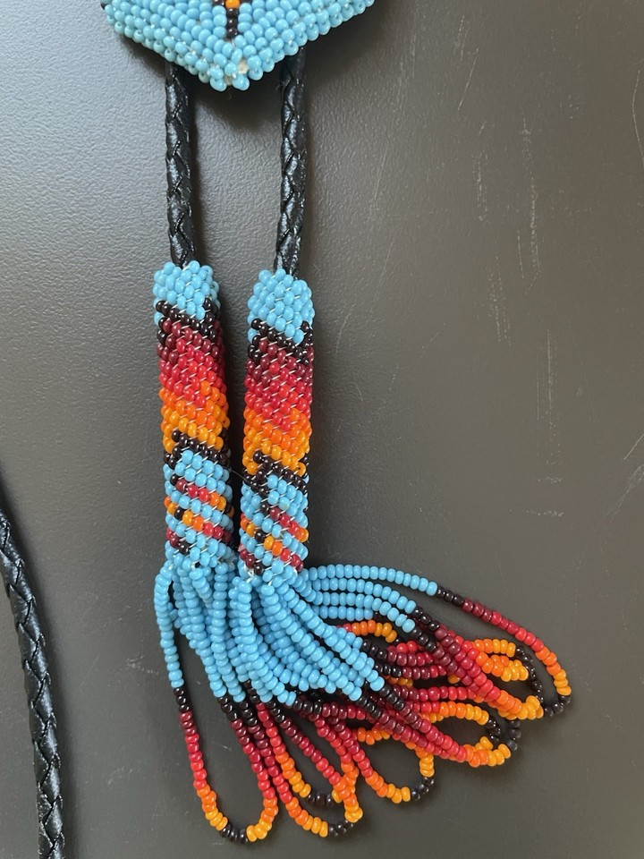 Vintage Native American Handcrafted Beaded Bolo tie | eBay