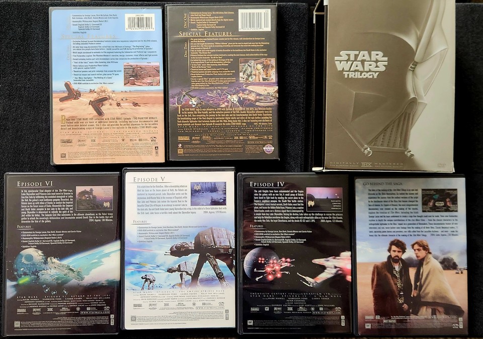 Star Wars DVD Collection I III IV V VI Trilogy Box Set Widescreen THX ...