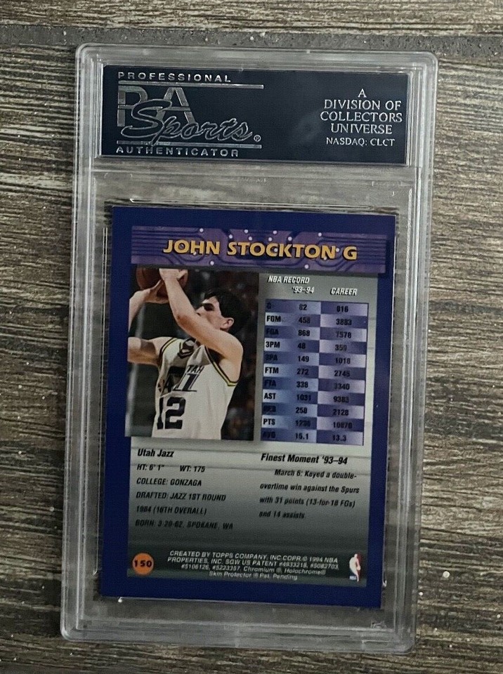 1994 Topps finest John Stockton #150 PSA 9 HOF LOW POP!! | eBay