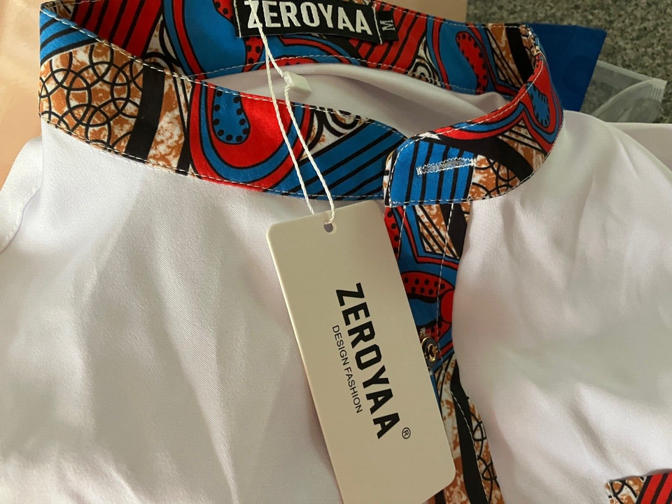 ZEROYAA MENS HIPSTER PATCHWORK DESIGN SLIM FIT BUTTON-UP L/S SHIRT NWT ...