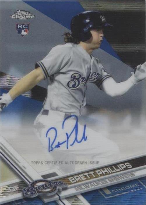 2017 Topps Chrome - Rookie Autographs Brett Phillips #RA-BP Blue Wave ...