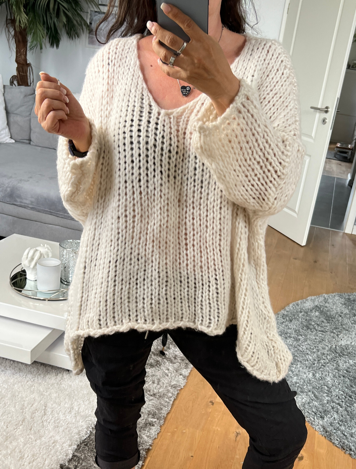 Italy Kuschel Pullover Gr. 38 40 42 44 Shirt Pulli blogger beige Oversized Pulli | eBay