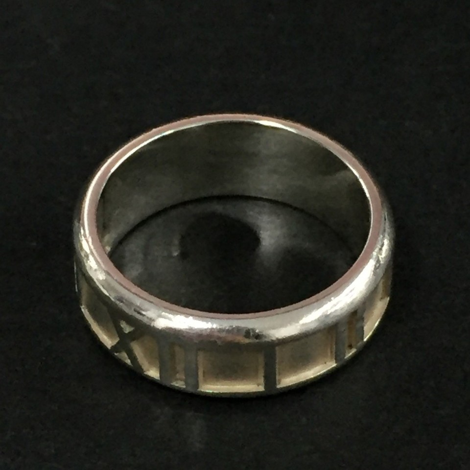 EGA TIFFANY&CO. Silver 925 Atlas 1995 Roman Number Ring ISO sz:49 ...