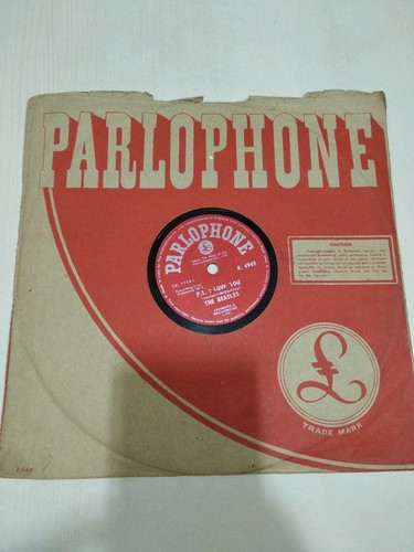 THE BEATLES INDIA mega rare 78 RPM record PS I LOVE YOU/LOVE ME DO Orig ...