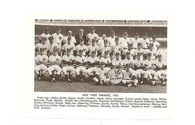Yankees 1967 Team Picture Mickey Mantle Joe Pepitone Tom Tresh Al ...