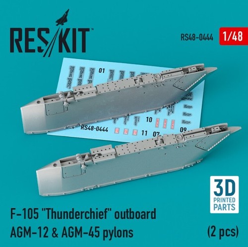 Reskit RS48-0444 F-105 "Thunderchief" outboard AGM-12 & AGM-45 pylons 2 ...