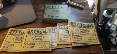 mapes guitar strings set #1000 a/5th-b/2nd-e/1st-6 new strings bronze wound | eBay