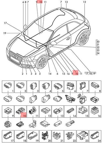Genuine AUDI VW SKODA SEAT A1 A3 Flat Contact Housing 5 Pin 4pcs ...