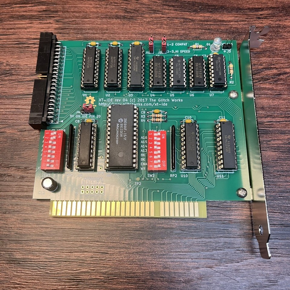 XT-IDE ISA 8-Bit IDE Controller Card Rev 4 XTIDE Socketed IC Assembled ...