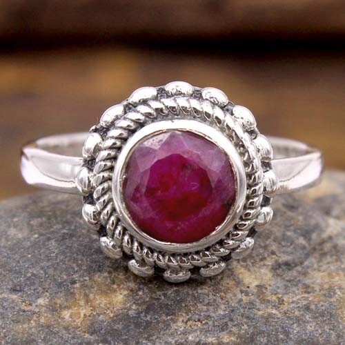Kashmir Ruby Gemstone 925 sterling Silver Jewelry Handmade Ring Size US 8 | eBay