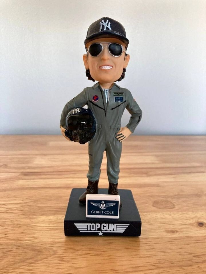 NY YANKEES GERRIT COLE TOP GUN BOBBLEHEAD SGA 8/6/2021 MAVERICK CRUISE ...