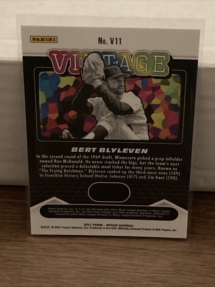 2021 Panini Mosaic Bert Blyleven Vintage Insert #V11 Minnesota Twins | eBay