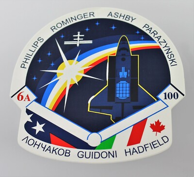 NASA STS-100/6A Sticker PHILLIPS ROMINGER ASHBY PARAZYNSKI GUIDONI ...