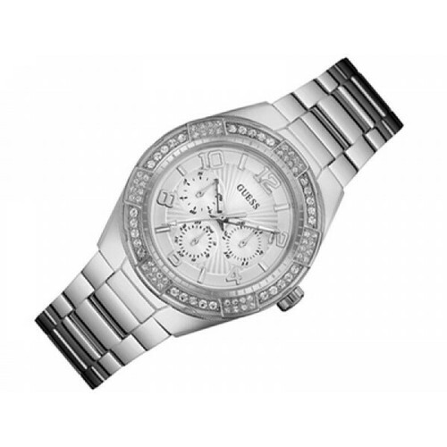 Guess Analog Silver Dial Stainless Steel Crystal Round Women's Watch ...