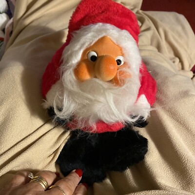 Chriatmas Decor 9" x 7" Santa Plush Troll Face Unique Hard Stuffed 3 ...