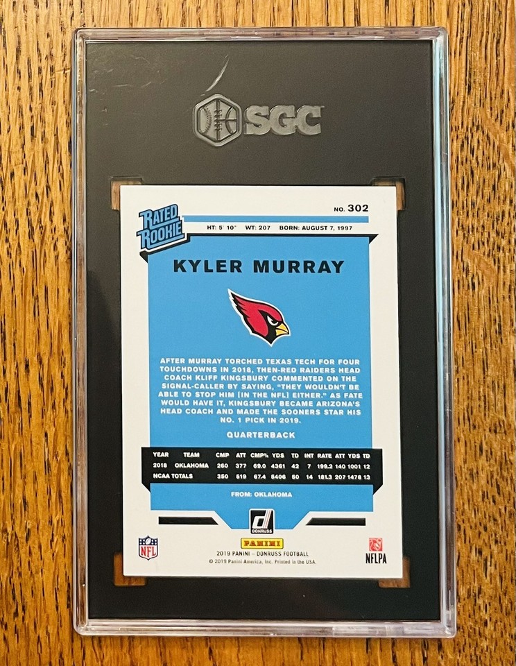 2019 Donruss Kyler Murray Silver Press Proof Rated Rookie /100 SGC 9.5 Cardinals | eBay