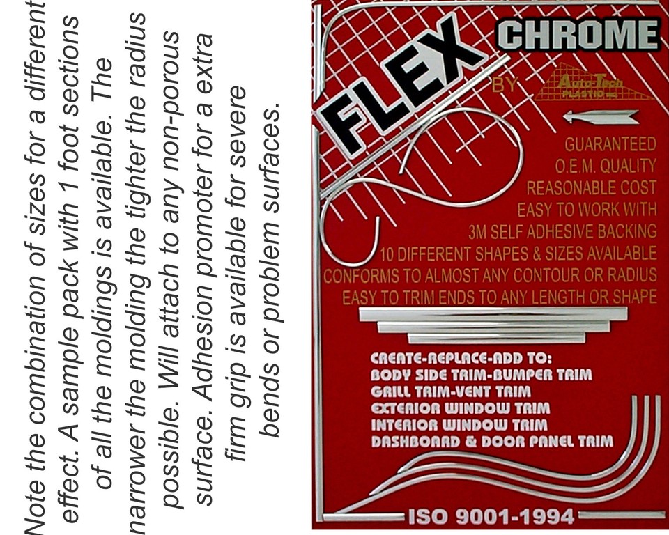 Flex Chrome Flexible Chrome Trim Sample Pack Hot Rod Rat Rod Muscle Car ...