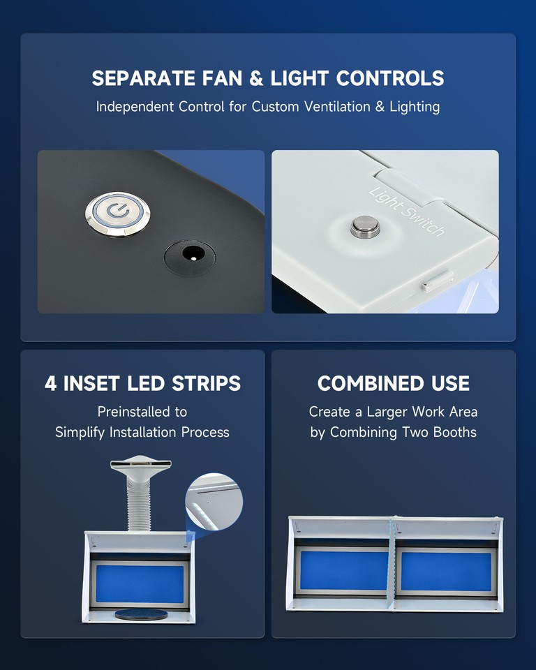 CO-Z Airbrush Paint Spray Booth with 4 LED Lights & 2 Fans Turntable ...