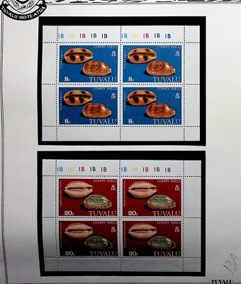 TUVALU Sc 129-32 NH MINISHEETS OF 1980 - SEA SHELLS - (AF24) | eBay
