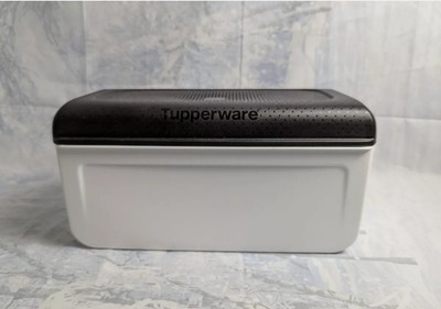 Tupperware Bread Server Keeper Container White with Black Lid Air Tight ...