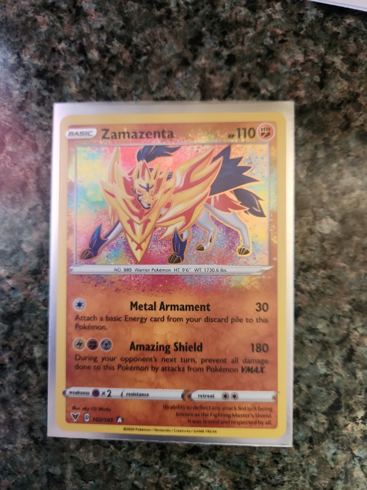Zamazenta 102/185 Vivid Voltage NM Holo Foil Amazing Rare Pokemon Card ...