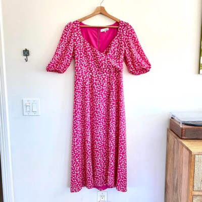 WAYF WHERE ARE YOU FROM PINK FLORAL MIDI DRESS SIZE MEDIUM | eBay