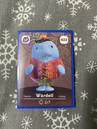 Wardell 422 Animal Crossing Series 5 Amiibo Card Unscanned Holographic ...
