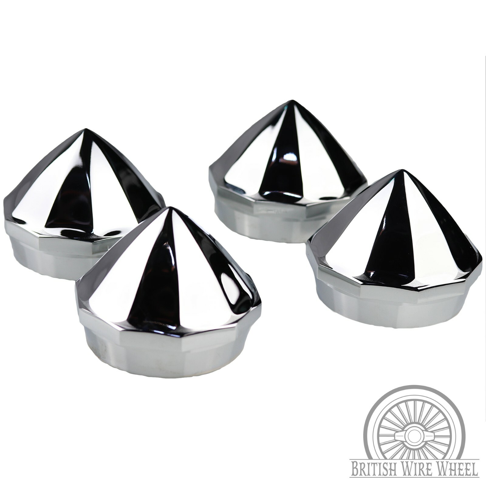 Chrome Bullet Knock Off Spinner Caps for Lowrider Wire Wheels, Set of 4 ...