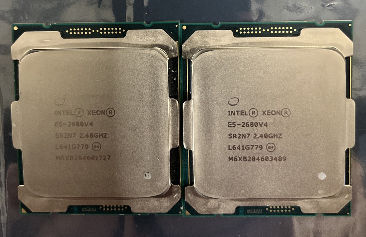 Lot of 2 Intel Xeon E5-2680 V4 SR2N7 14 Core 2.4Ghz LGA 2011-3 ...
