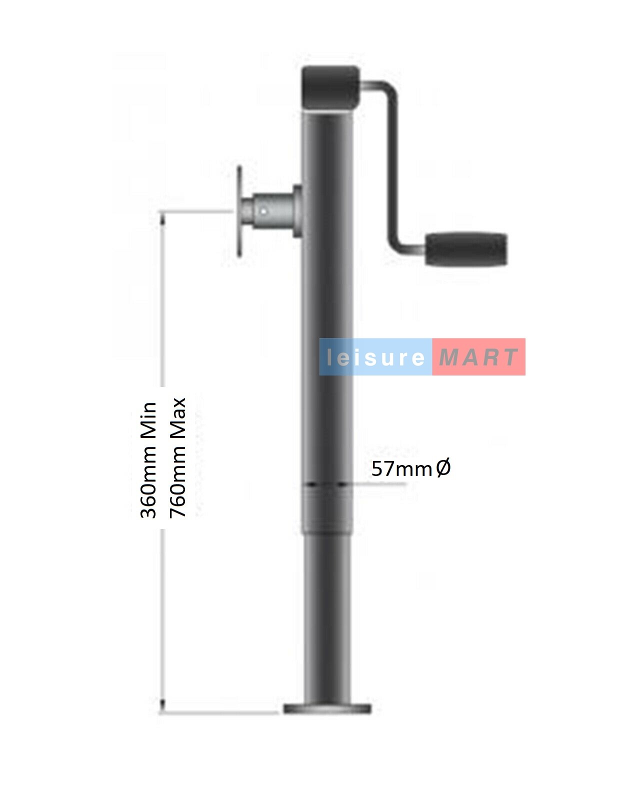 2 X Side Winder Trailer Lift and Support Jack With Swivel Mounting ...