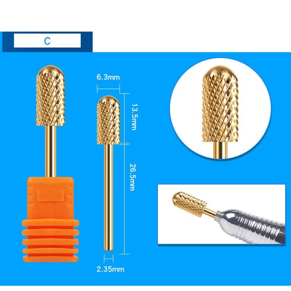 Gold Color For Electric Drill Bit for Trimming and Polishing Nails ...