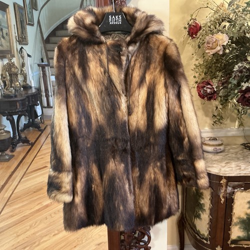 Vintage Hood German Sable Fitch Fur Coat Sz XS | eBay