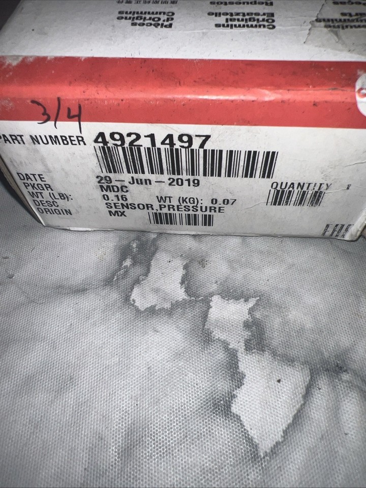 Cummins Genuine Pressure Sensor 4921497 for ISX/ISM/ISC/ISB Exhaust Gas ...