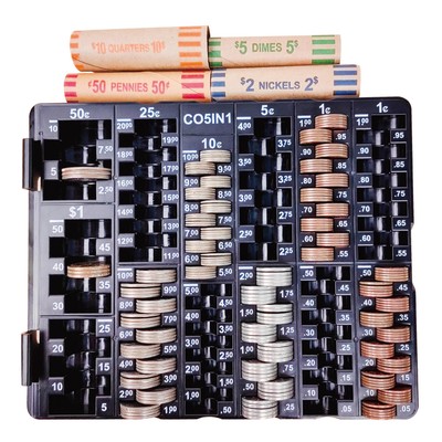 Coin Sorting Tray Coin Counter with Lid for All Coins Accurate & Easy ...