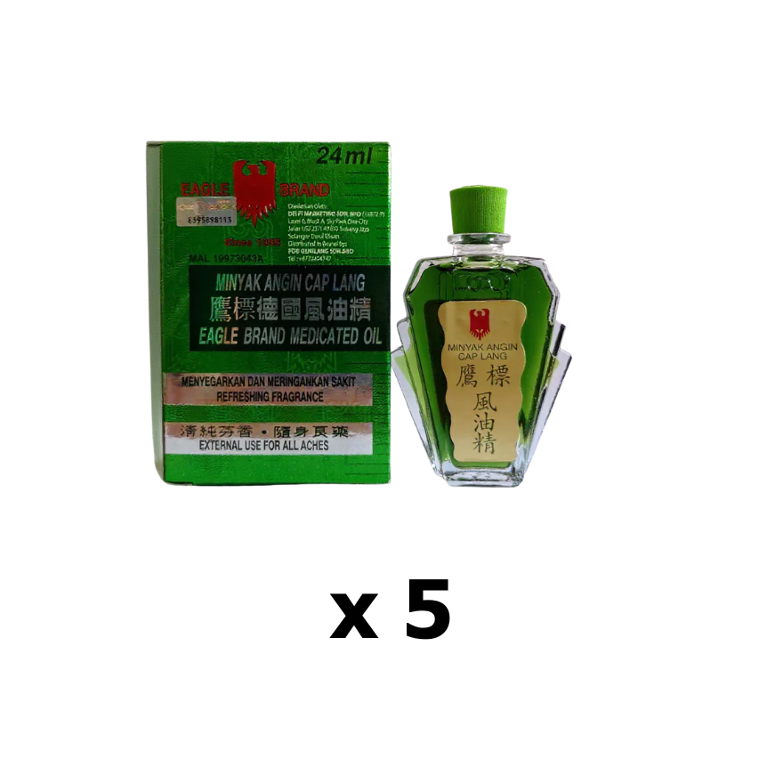 Eagle Brand Medicated Oil 24ml × 5 Bottles – External Use Pain Relief ...