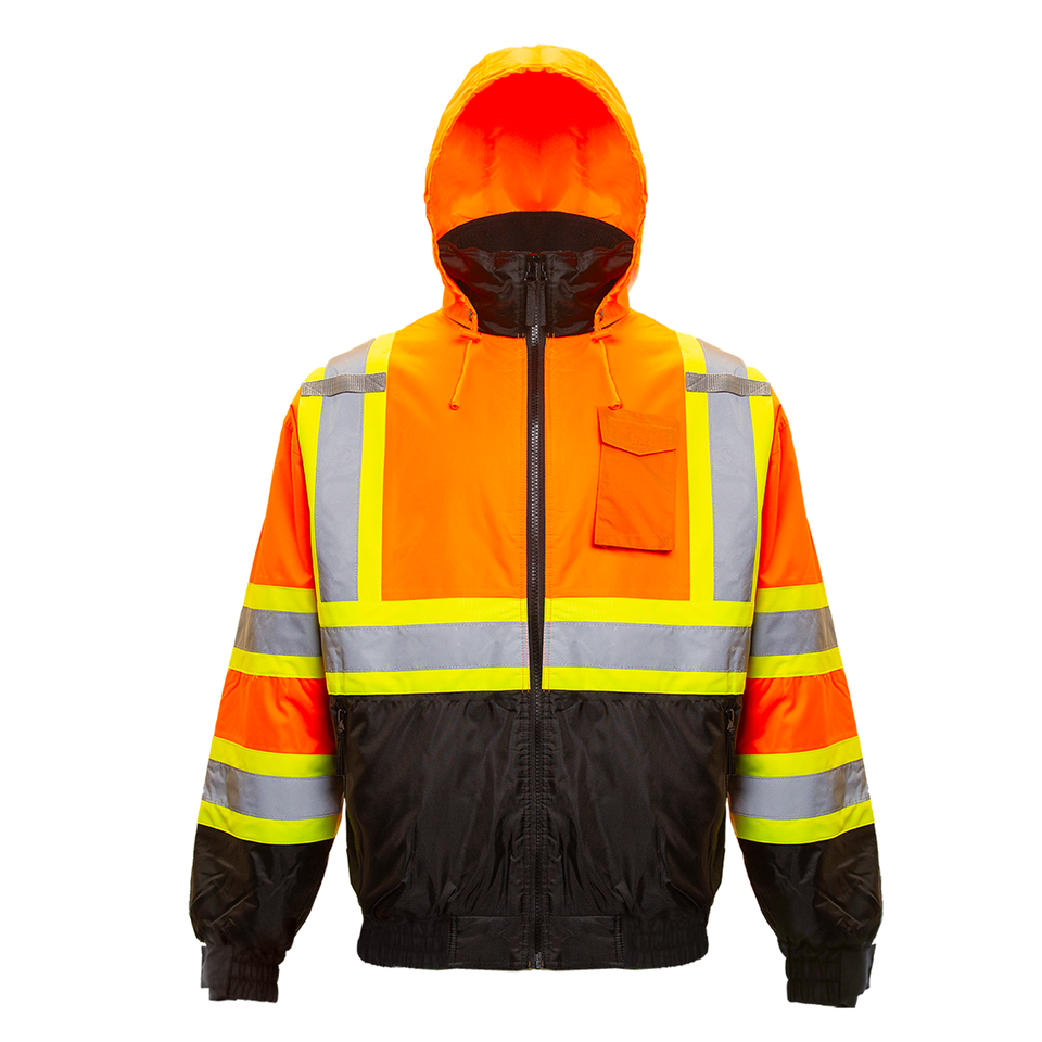 Hi-Vis Insulated Safety Bomber X Back Reflective Jacket ROAD WORK HIGH ...