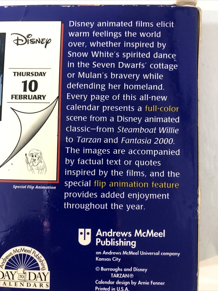 Vtg 2000 Walt Disney’s Days Calendar - Character on Every Page | eBay