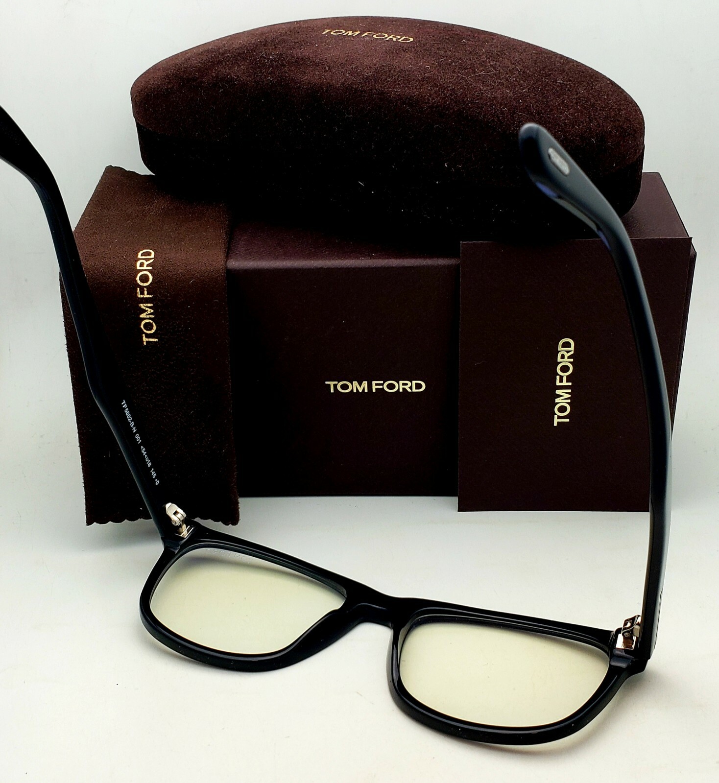 New Tom Ford Reading Glasses TF 5662-B-N 001 54-18 Black & Silver ...