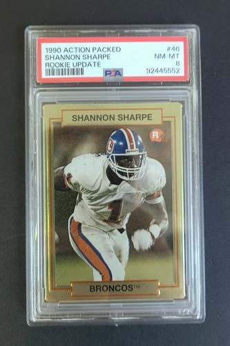 PSA 8 1990 Shannon Sharpe Action-Packed #46 Rookie Update | eBay
