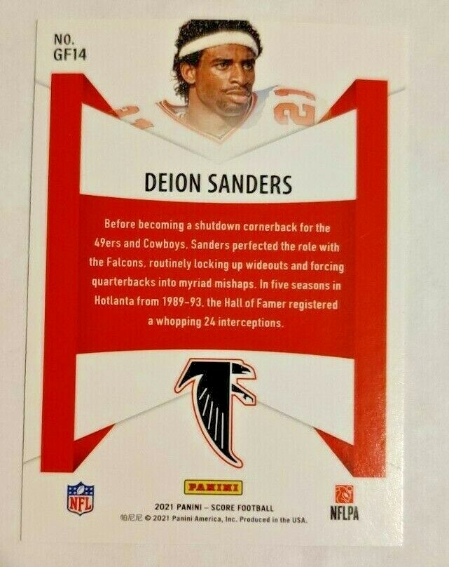 2021 Panini Score Game Face #GF14 Deion Sanders Falcons Football Card ...