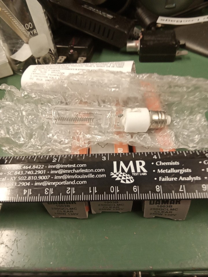 DAMAR 1003B Quartz Bulb, 250QCLMC-250W 130V Clear NIB Mini-can Lot of 3 ...