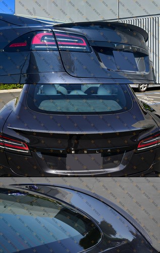 OE PLAID STYLE REAL CARBON FIBER TRUNK SPOILER WING FOR 2021-2025 TESLA ...