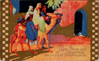 Postcard Religious May Peace and Happiness Be Yours at Christmastide ...