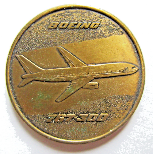 BOEING 767-300 airliner commemorative 1986 ROLLOUT coin / token ...