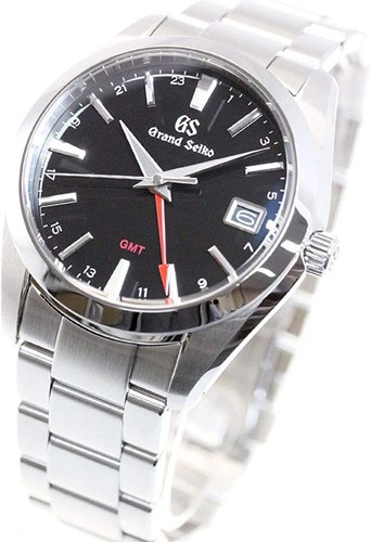 Grand Seiko SBGN013 Heritage Collection Black Dial GMT Stainless Watch ...