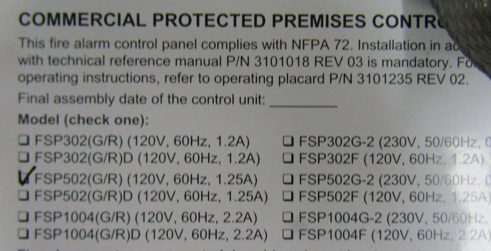 😃EDWARDS 1.25 AMP FIRESHIELD PLUS FIRE ALARM CONTROL PANEL 120 VAC ...