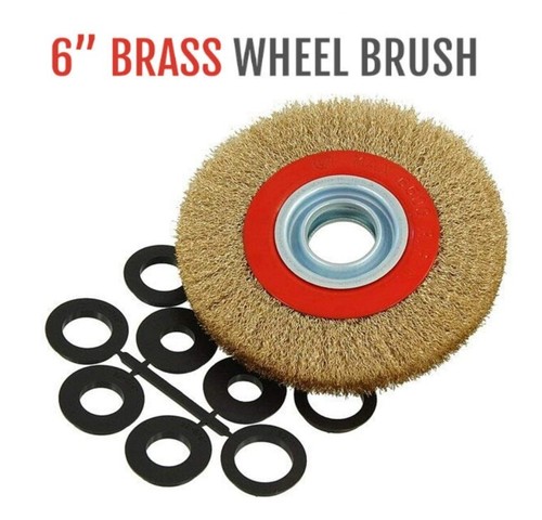 6" 150mm Grinding Deburring Wire Wheel Brush + Adaptors - Bench Grinder ...